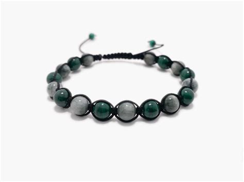 Браслет из малахита и кошачьего глаза купить в интернет-магазине UNA ...