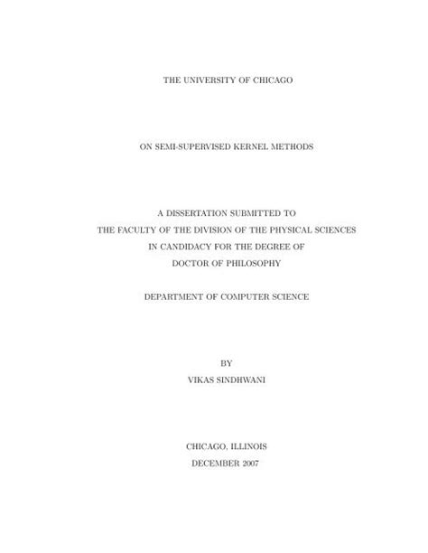 On Semi Supervised Kernel Methods Vikas Sindhwani