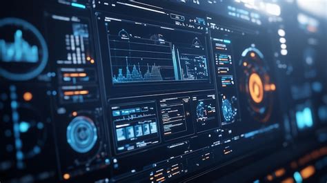 Hightech Data Dashboard Displaying Realtime Analytics In Modern Control Room Environment