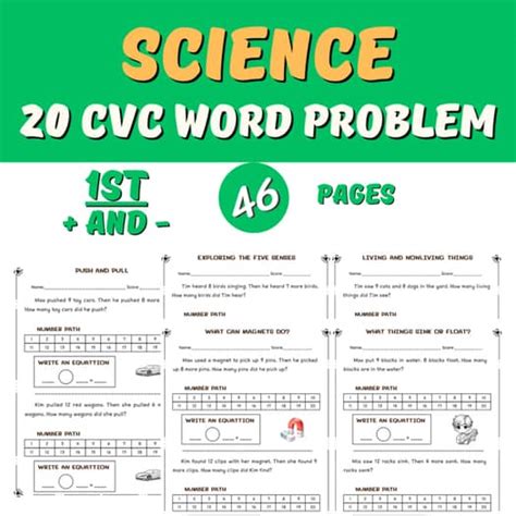 Science And Discovery 1st Grade Math Add And Subtract To 20 Cvc Word Problem