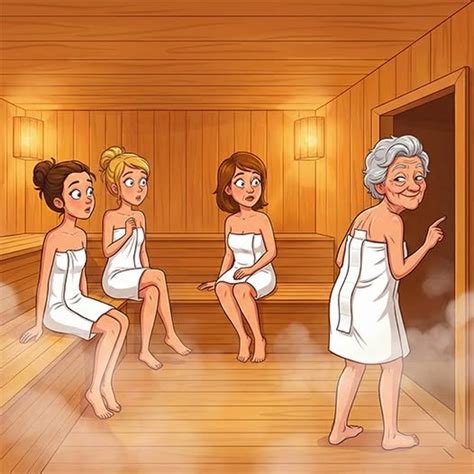 Four Women Were Relaxing In A Sauna Fs And Humor Side