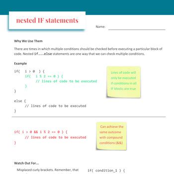 AP Computer Science A If Else Statements By Ms Ellie Tech TPT