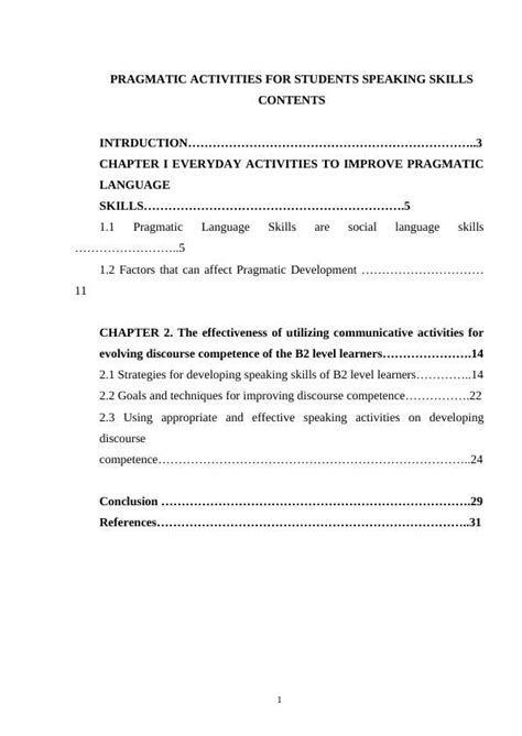 Pragmatic Activities For Students Speaking Skills Contents Pragmatic Activities For Students Speaking Skills Contents