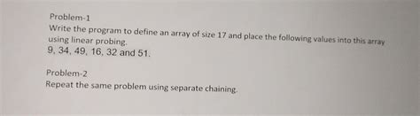 Solved Problem 1 Write The Program To Define An Array Of