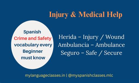 Spanish Crime And Safety Vocabulary For Beginners My Language Classes