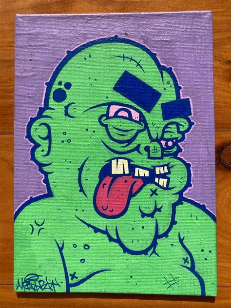 Green Bumhead Canvas Panel Uzio Art