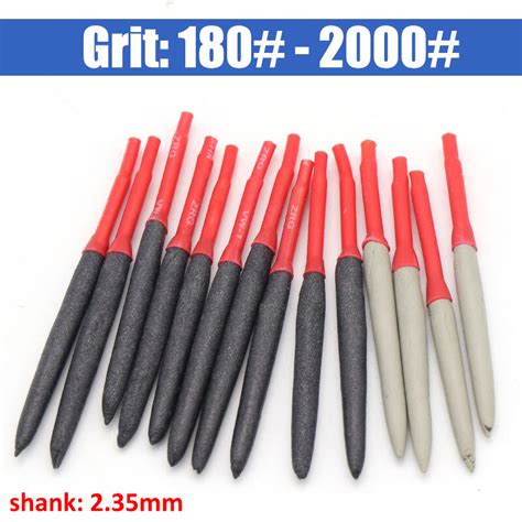3pcs 235mm 생크 고무 실리콘 연마 막대 그릿 180 2000 다이아몬드 그라인딩 헤드 앰버 옥 보석 올리브 핵