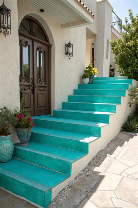 16 Stylish Painted Concrete Steps Ideas