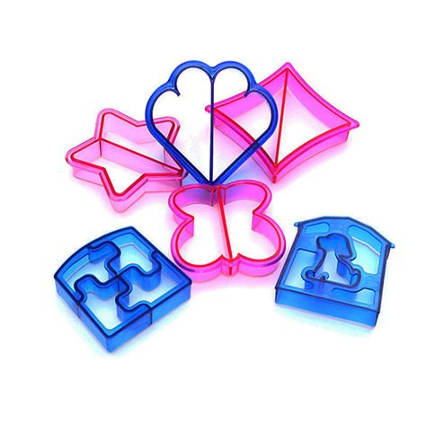 Badu Bg Резачки за бисквитки Направи си сам забавна пластмасова резачка за сандвичи за деца