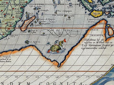 Vintage Ortelius World Map 1570