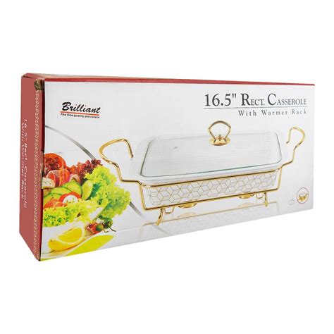 Brilliant 165 Rectangular Casserole Serving Dish With Candle Stand