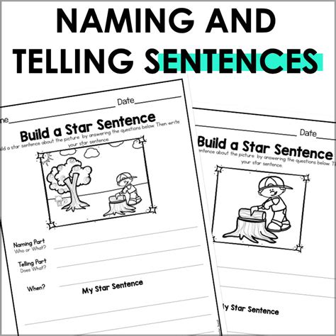 sentence writing worksheets fall edition naming and telling