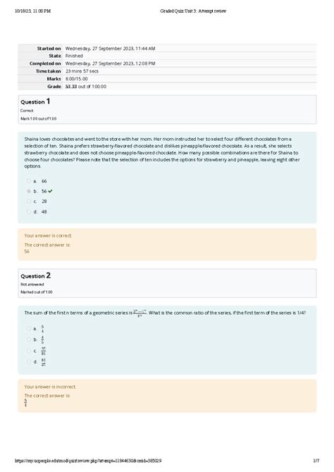 Graded Quiz Unit 3 Attempt Review Started On Wednesday 27 September 2023 11 44 Am State