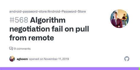 Algorithm Negotiation Fail On Pull From Remote · Issue 568 · Android Password Storeandroid