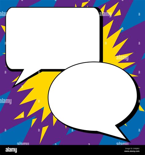 Two Big White Empty Speech Bubbles For Text Square And Oval Dialog