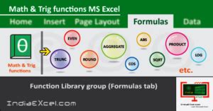 Math Trig Button Functions Of Function Library Group MS Excel