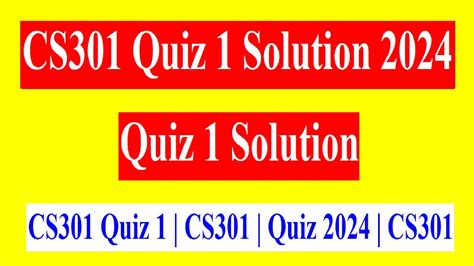 Cs301 Quiz 1 Solution 2024 Cs301 Quiz 1 Cs301 Quiz 2024 Cs301