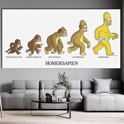 The Simpsons Evolutions Homersapien Printed On Canvas • Canvaspaintart