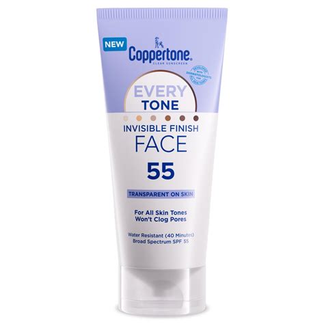Coppertone Every Tone Invisible Finish Face Sunscreen Spf 55