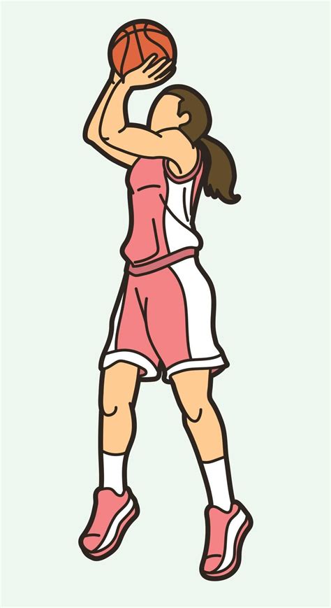 Basketball Female Player Shoot Action Basketbol Resimleri Çizimler Çizim Eğitimleri