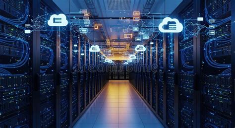 Futuristic Cloud Computing And Data Center Infrastructure Cloud Data Server Data Storage Cloud