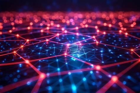 Abstract Network Of Connected Nodes Premium Ai Generated Image