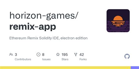 Github Horizon Gamesremix App Ethereum Remix Solidity Ide Electron