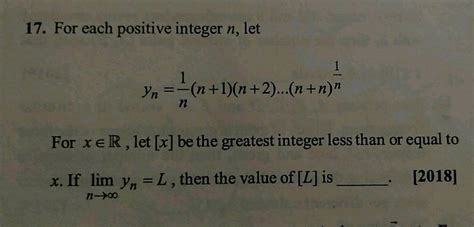 For Each Positive Integer N Let Yn 1nn 1n 2n N1n For X ∈ R Let X Be The