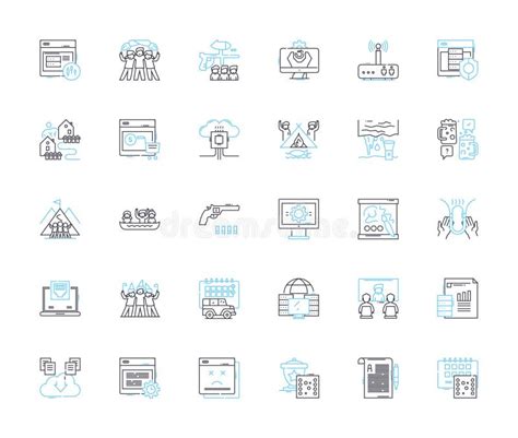Information Architecture Linear Icons Set Hierarchy Navigation Categorization Taxonomy