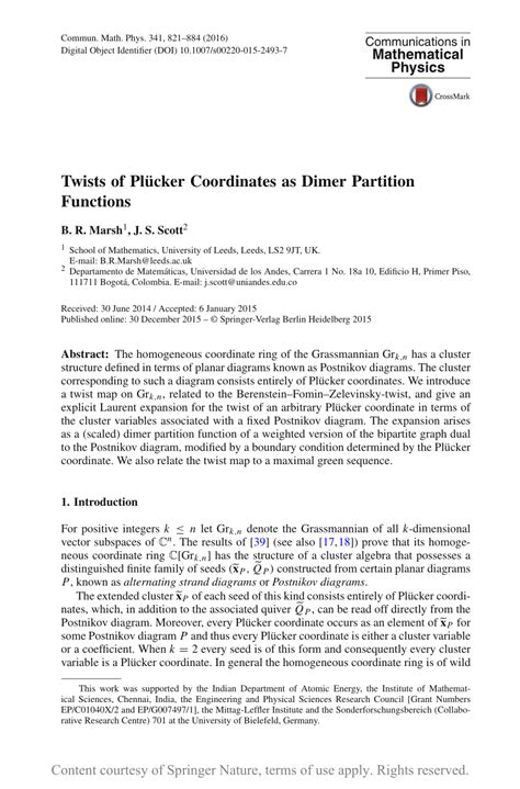 Twists Of Plücker Coordinates As Dimer Partition Functions