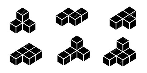 Premium Vector 3d Cube Vector Icon Modern Abstract Set With Black