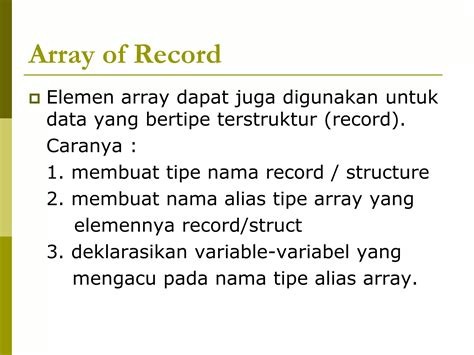 2 Array Of Record Struktur Data Ppt
