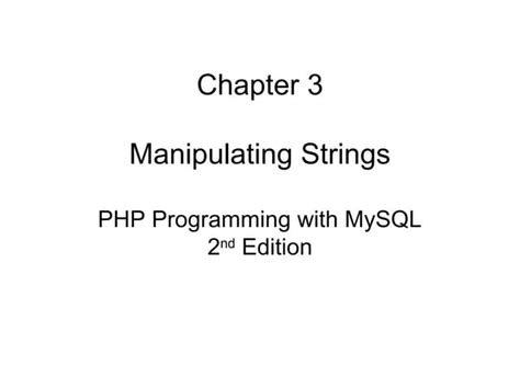 Manipulating Strings Ppt