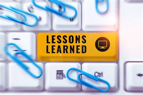 hand writing sign lessons learned business concept promote share and