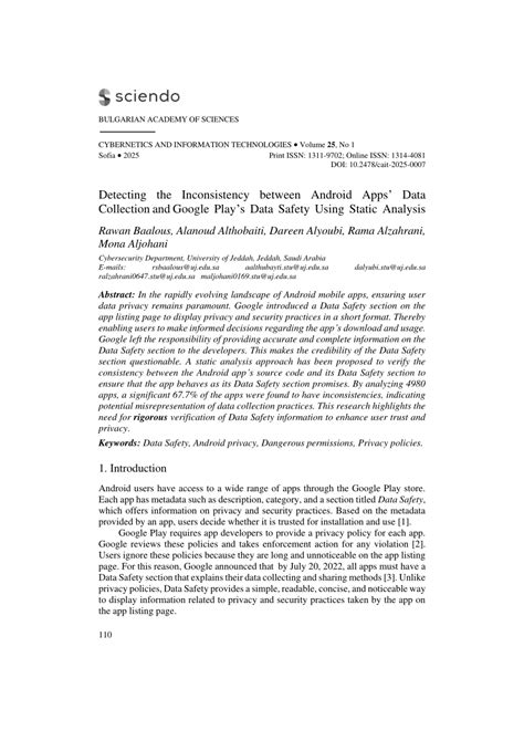 Pdf Detecting The Inconsistency Between Android Apps Data Collection
