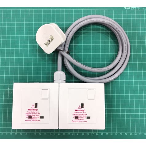 High Power Twin Trailing Socket 13A Extension Cord Full Copper 2500WATTS Shopee Malaysia