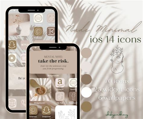 Nude Minimal Aesthetic IOS Icons Pack Etsy