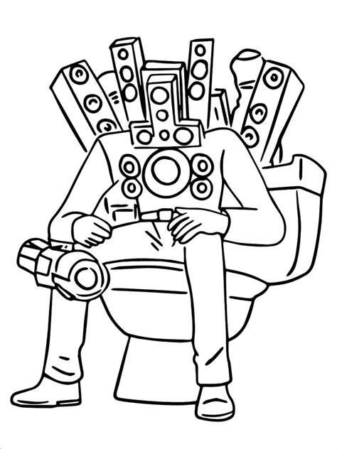 Titan Speakerman Skibidi Toilet Coloring Page Download Print Or
