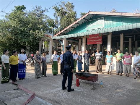 ရေဖြူမြို့၊ အနောက်ဘက်ကမ်းဈေးတွင် မီးဘေးလုံခြုံရေးစစ်ဆေးခြင်း၊ သရုပ်ပြခြင်းနှင့် ဇာတ်တိုက်လေ့ကျင