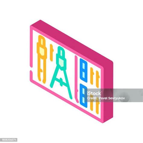 제도 도구 건축 기안자 아이소 메트릭 아이콘 벡터 일러스트 레이 션 건축에 대한 스톡 벡터 아트 및 기타 이미지 건축