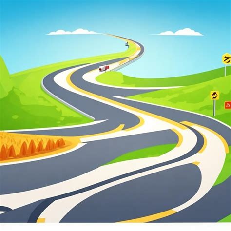 Premium Ai Image Vector Curve Winding Roadway Background