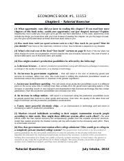 Tutorial Exercises S2 Docx ECONOMICS BOOK 1 11153 Chapter1 Tutorial Exercise 1 What