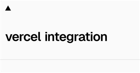 Vercel Integration