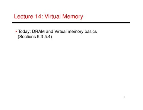 Lecture Slides On Virtual Memory Computer Architecture Cs 6810