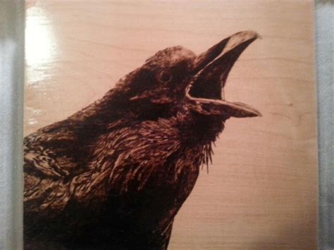 Pyrography Raven