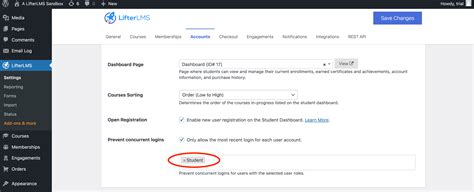 Prevent Concurrent Logins Lifterlms