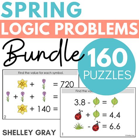Bundle Spring Math Logic Problems Shelley Gray Teaching