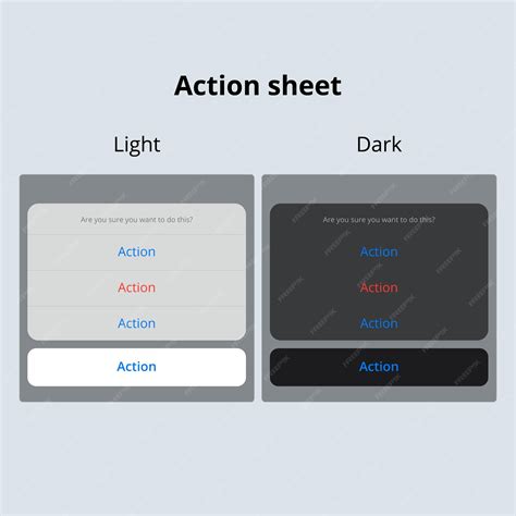 premium vector ios like action sheet ui component