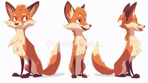 Cute Cartoon Fox Animation For Creative Projects Stock Vector Illustration Of Furry Funny