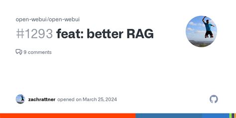Feat Better Rag · Issue 1293 · Open Webuiopen Webui · Github